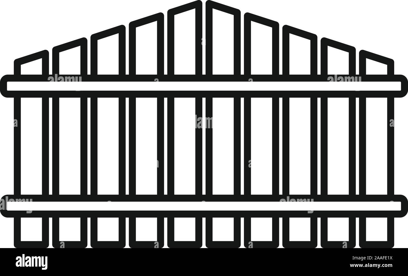 Home fence icon. Outline home fence vector icon for web design isolated ...