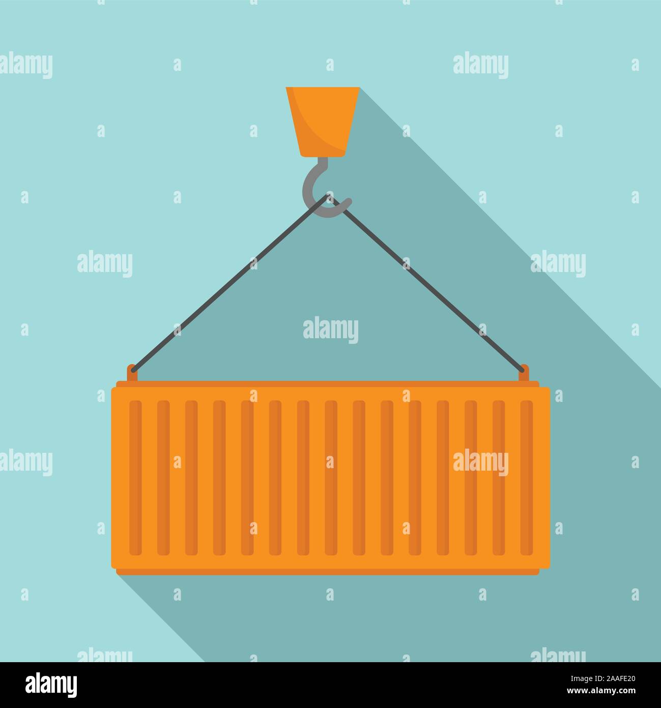 Cargo container icon. Flat illustration of cargo container vector icon ...
