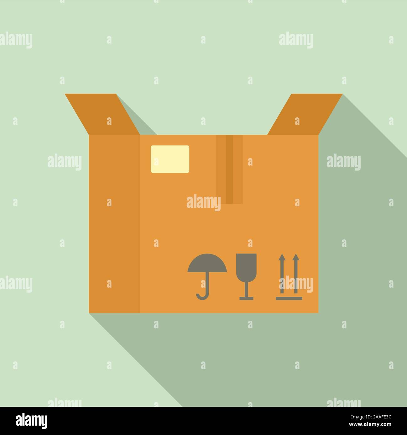 Open parcel box icon. Flat illustration of open parcel box vector icon ...