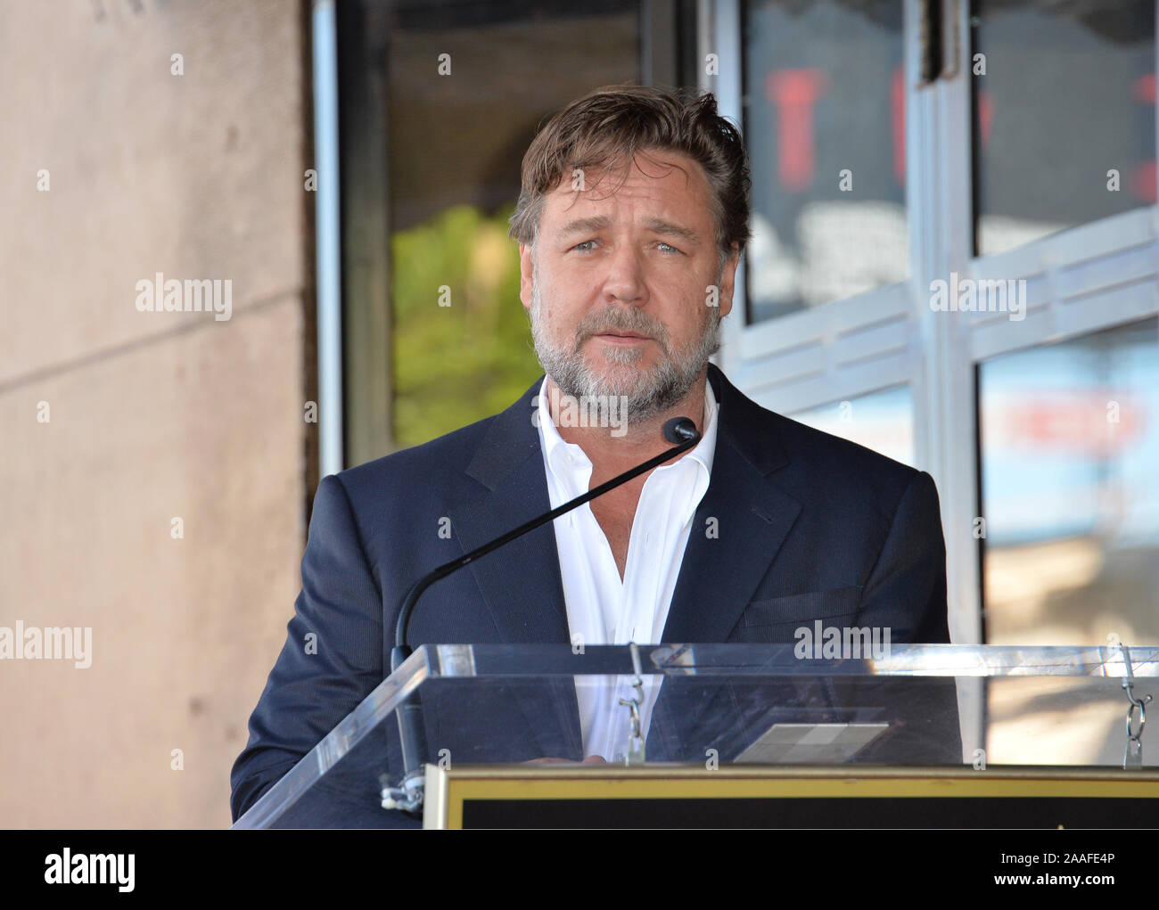 LOS ANGELES, CA - NOVEMBER 5, 2015: Actor Russell Crowe on Hollywood ...