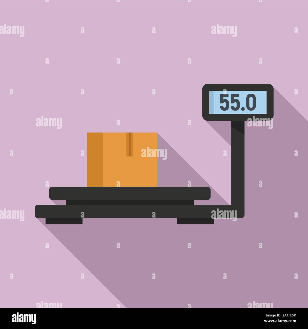 Parcel warehouse scales icon. Flat illustration of parcel warehouse ...