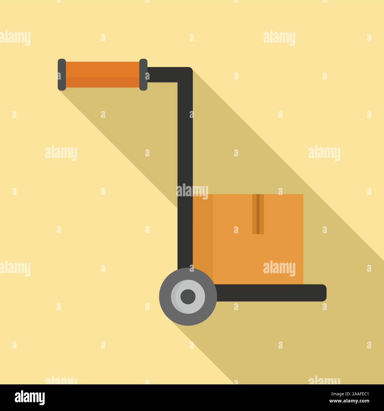 Hand parcel cart icon. Flat illustration of hand parcel cart vector ...