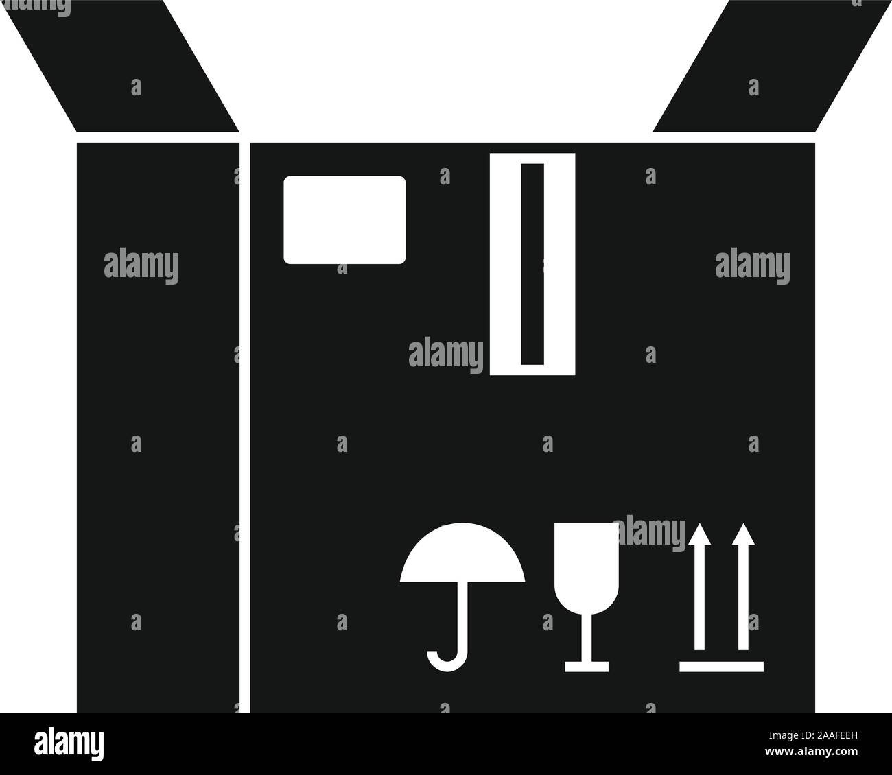 Open parcel box icon. Simple illustration of open parcel box vector ...