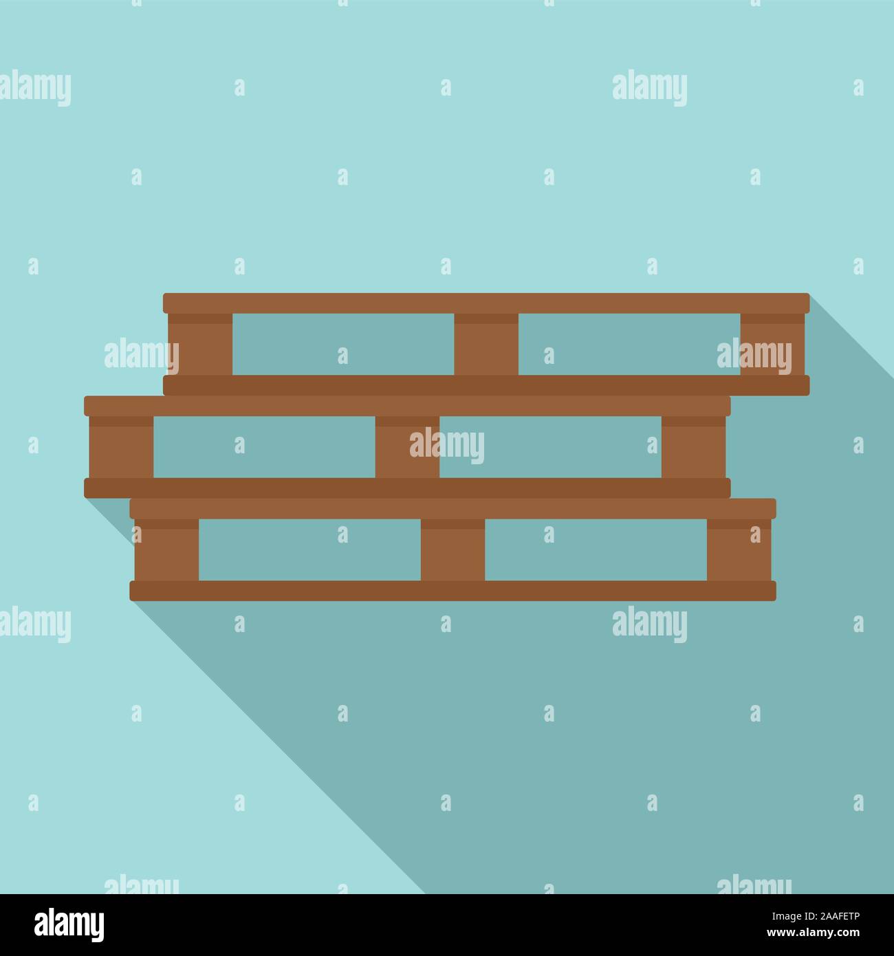 Wood pallet stack icon. Flat illustration of wood pallet stack vector ...