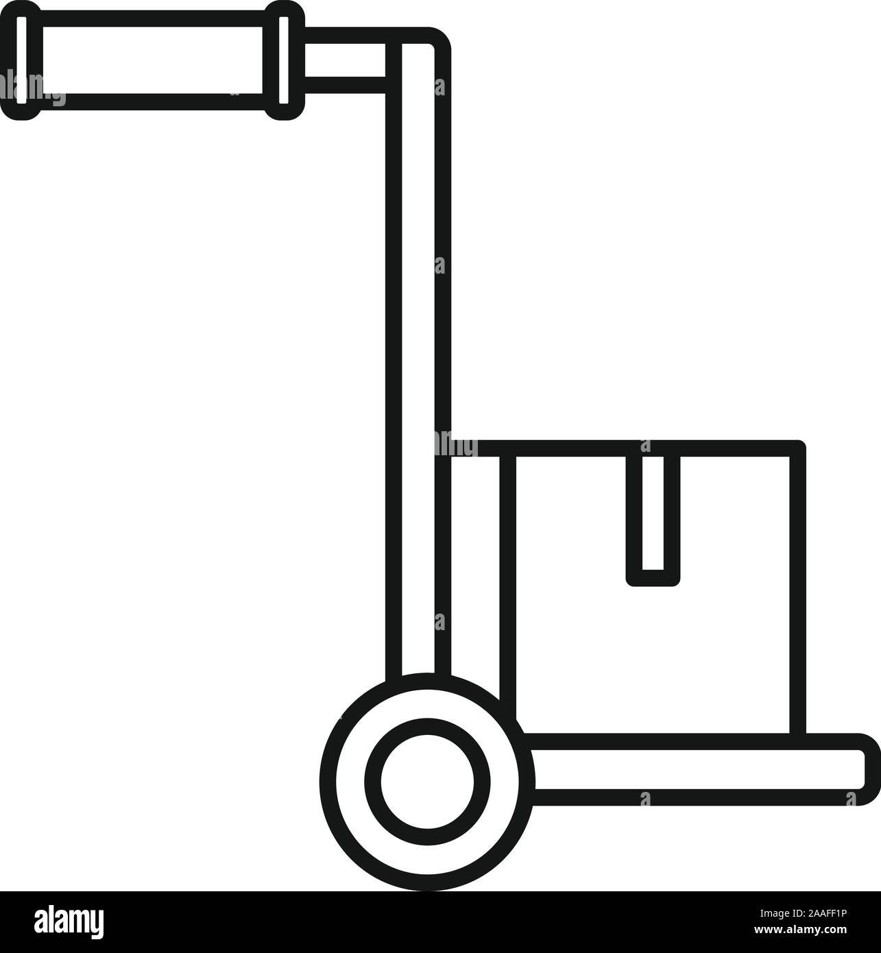 Hand parcel cart icon. Outline hand parcel cart vector icon for web ...