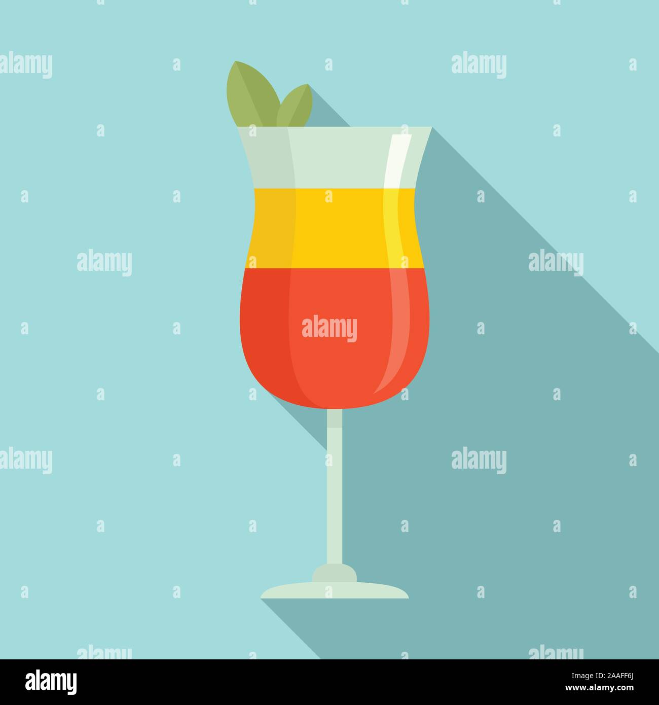 Summer cocktail icon. Flat illustration of summer cocktail vector icon ...