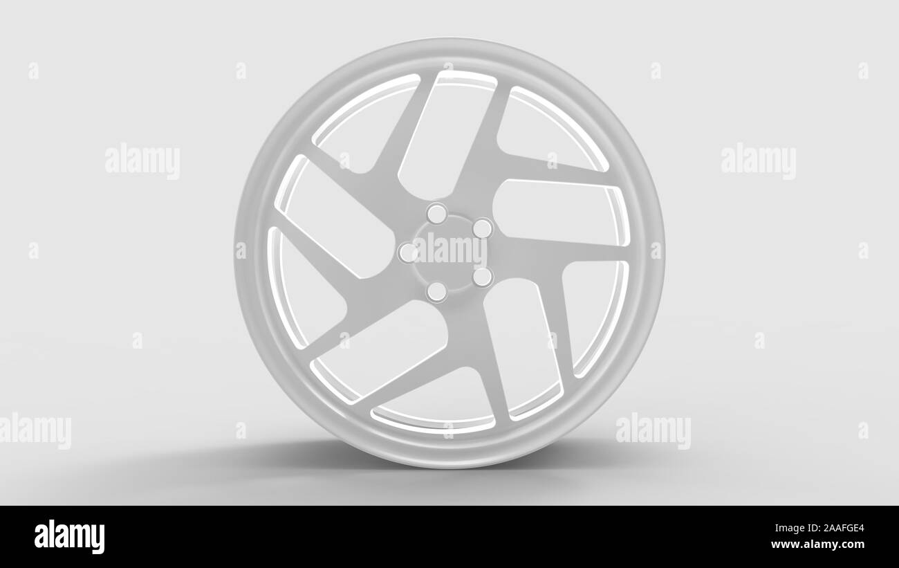 3d rendering of an exclusive car rim isolated in studio background ...