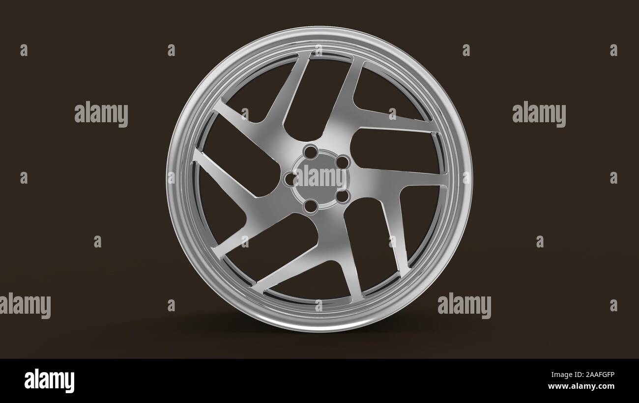 3d rendering of an exclusive car rim isolated in studio background ...