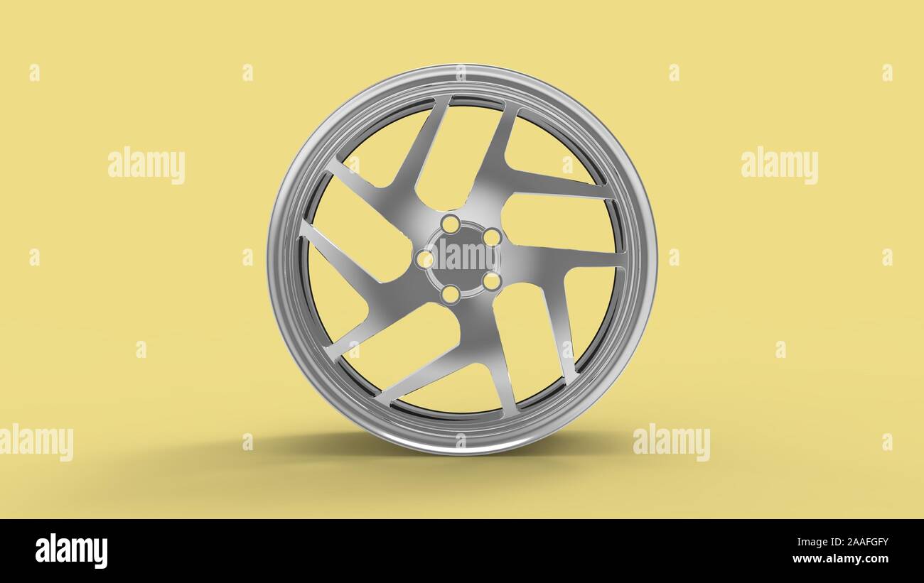 3d rendering of an exclusive car rim isolated in studio background ...