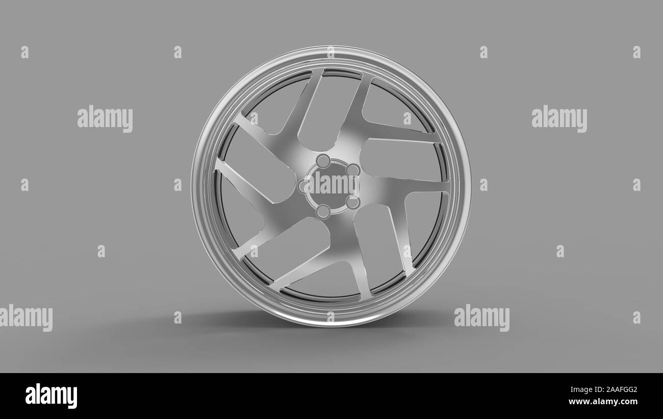 3d rendering of an exclusive car rim isolated in studio background ...