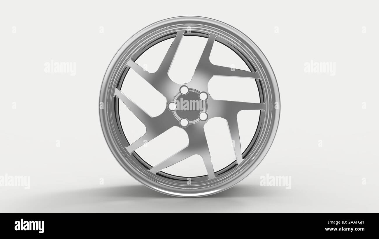 3d rendering of an exclusive car rim isolated in studio background ...