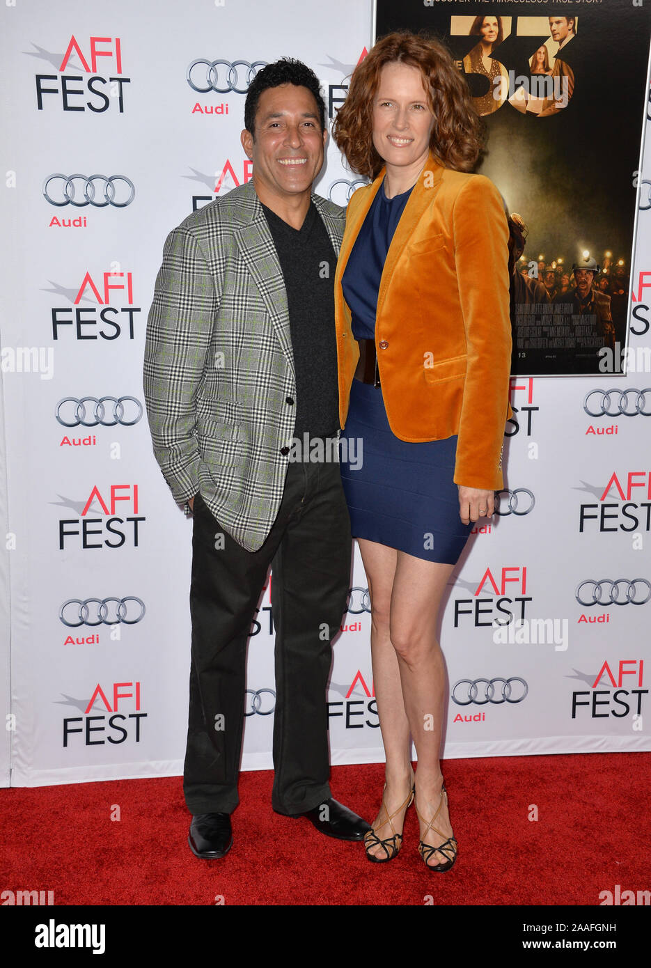 LOS ANGELES, CA - NOVEMBER 9, 2015: Actor Oscar Nunez & actress wife ...