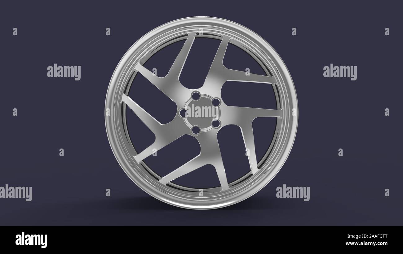 3d rendering of an exclusive car rim isolated in studio background ...