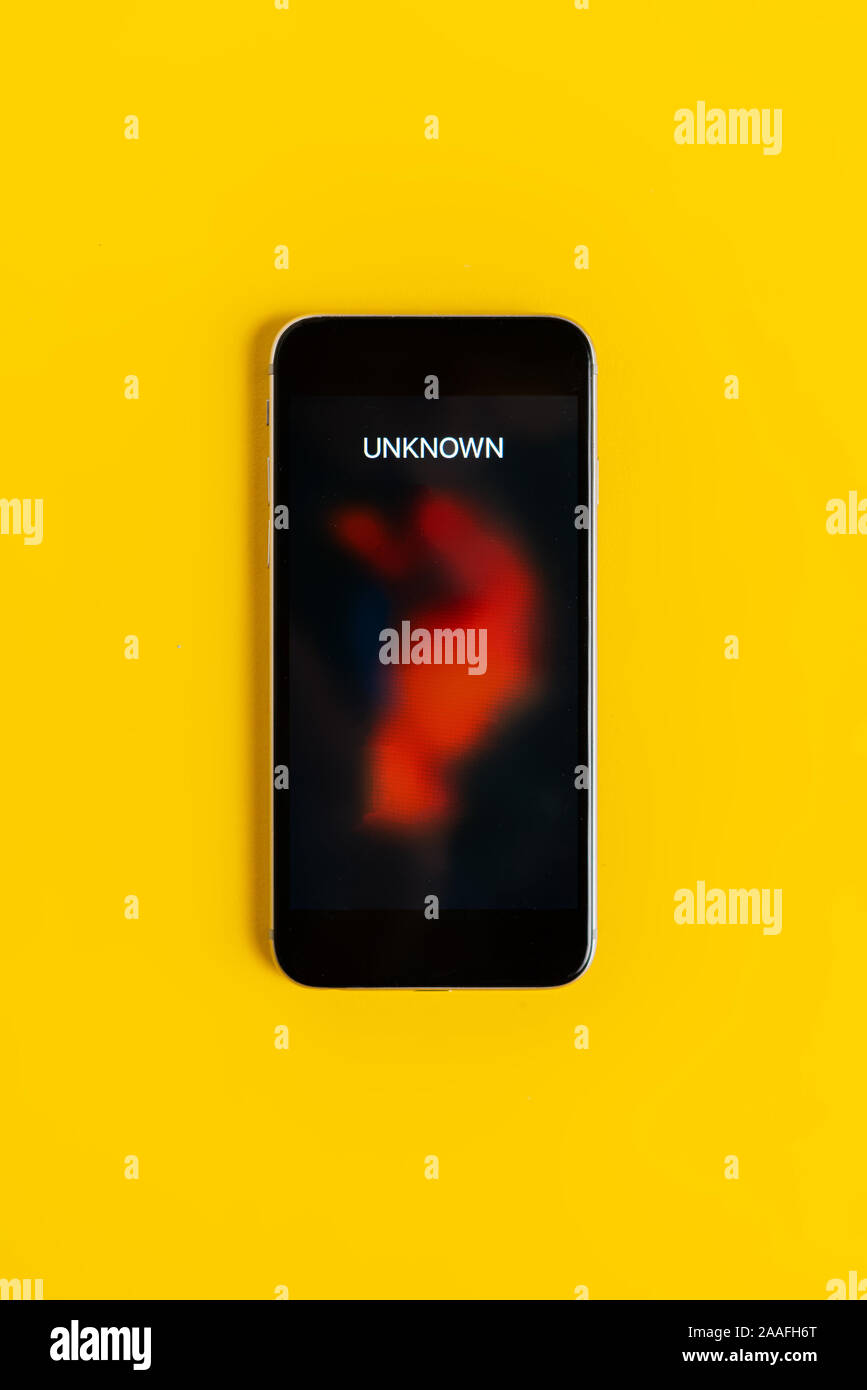 the unknown anonymous person incoming phone call Stock Photo - Alamy