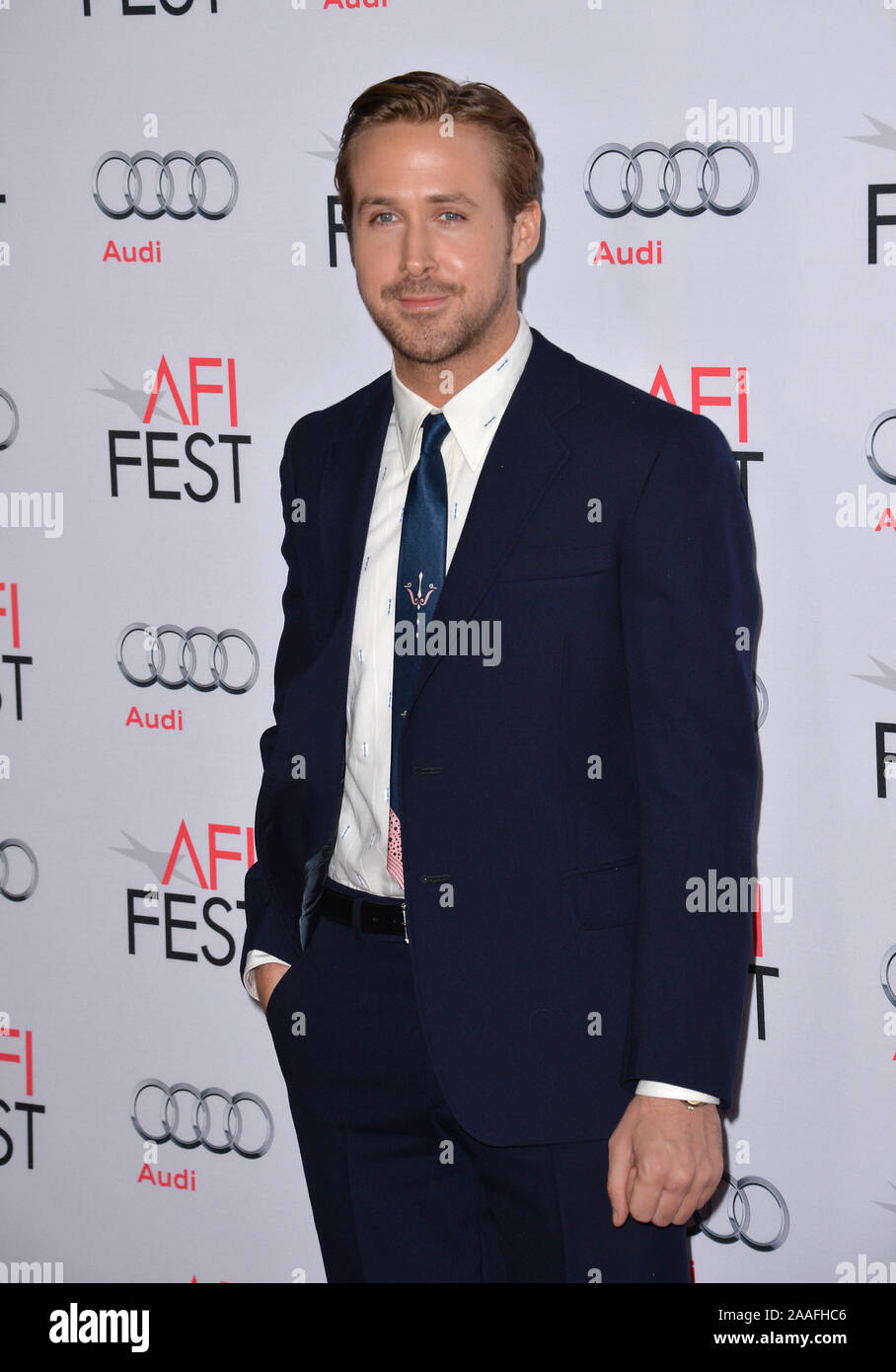 LOS ANGELES, CA - NOVEMBER 12, 2015: Actor Ryan Gosling at the world ...