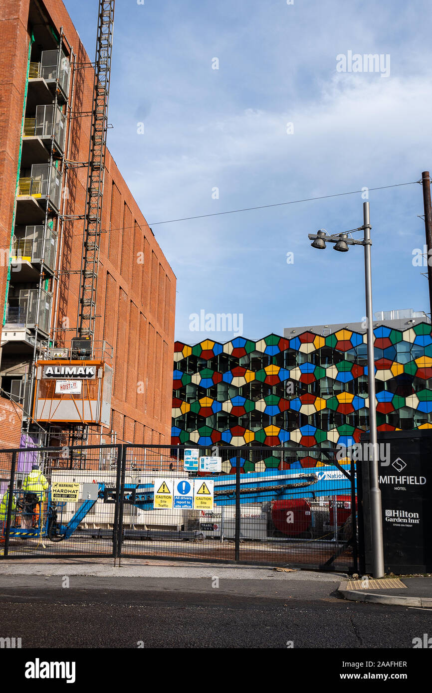Building work on the new Hilton hotel complex at the One Smithfield ...