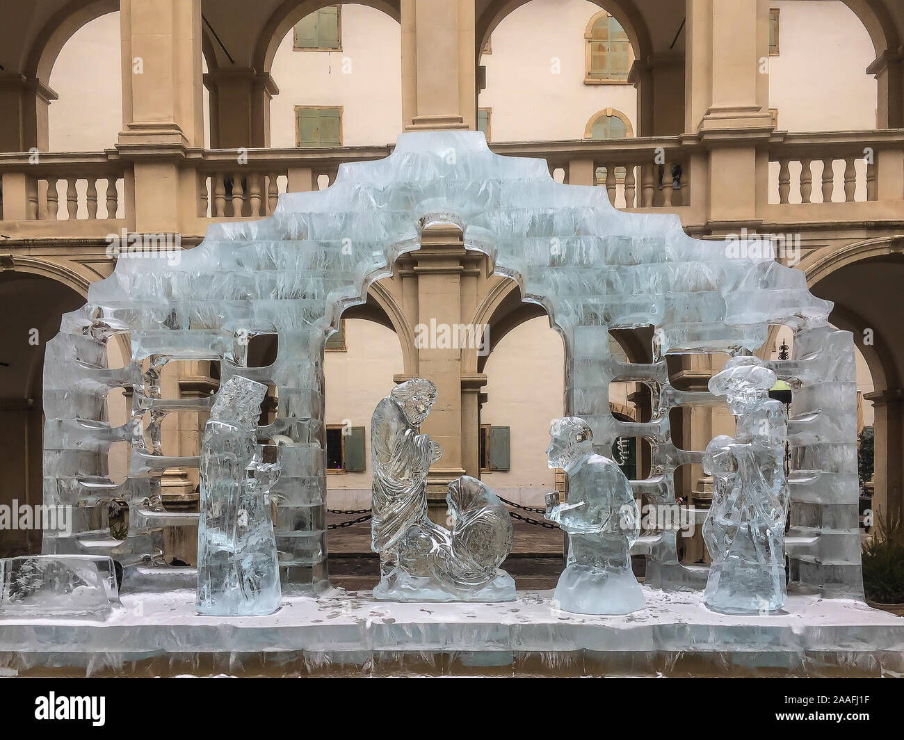The ice nativity scene is an ice sculpture exhibited annually in the ...