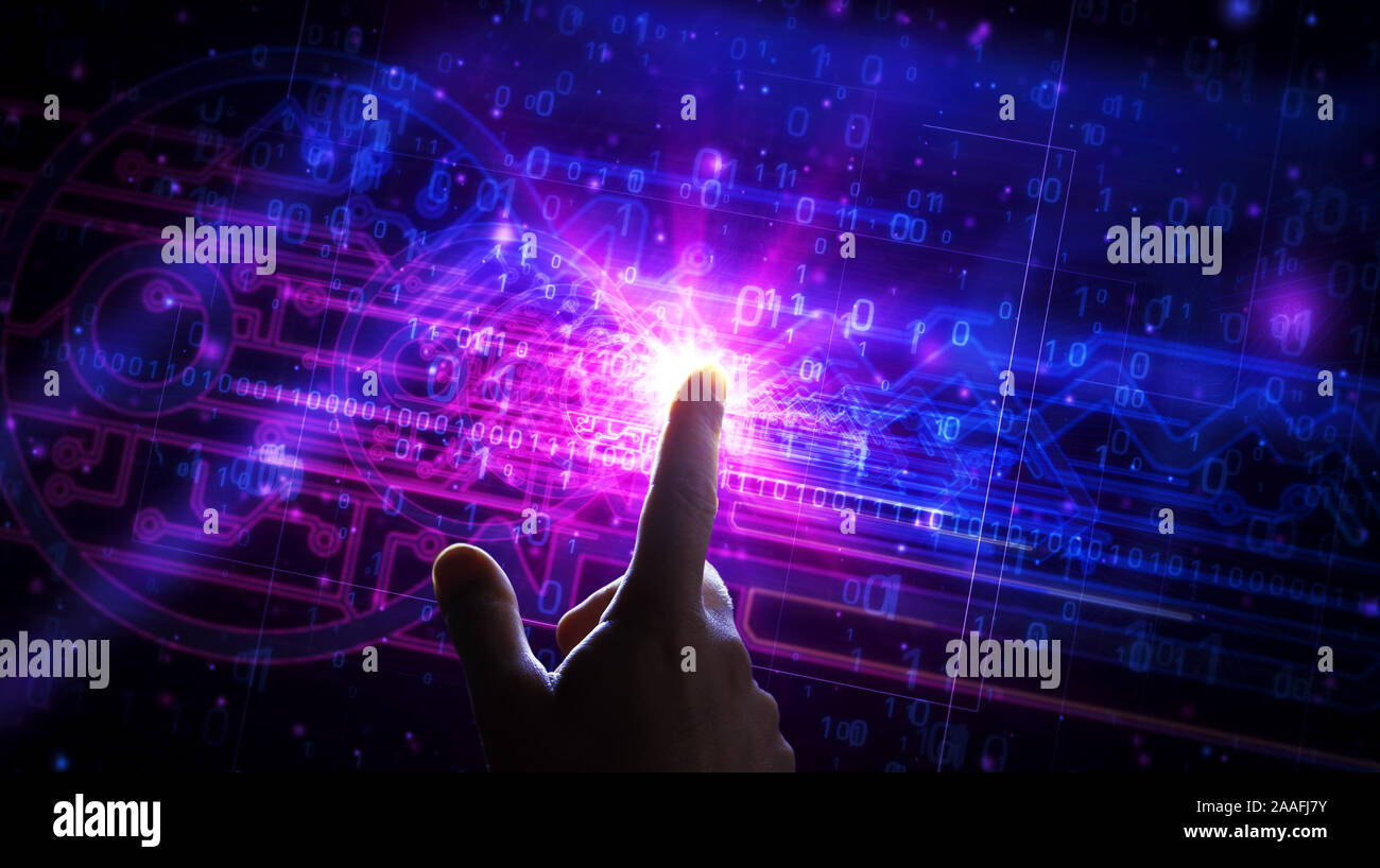 Cyber security key futuristic 3D rendering illustration. Abstract ...