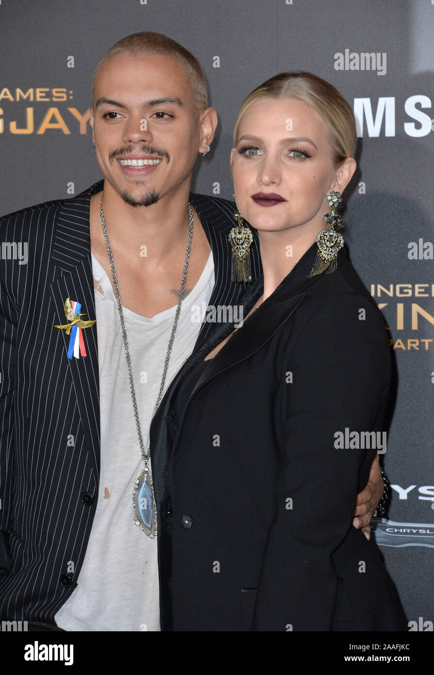 LOS ANGELES, CA - NOVEMBER 16, 2015: Actor Evan Ross & wife actress ...