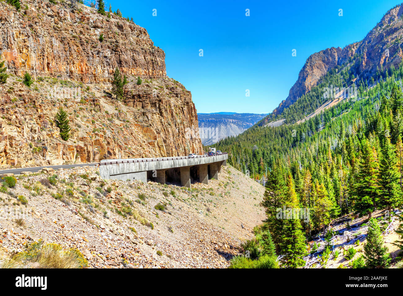 Yellowstone road hi-res stock photography and images - Alamy