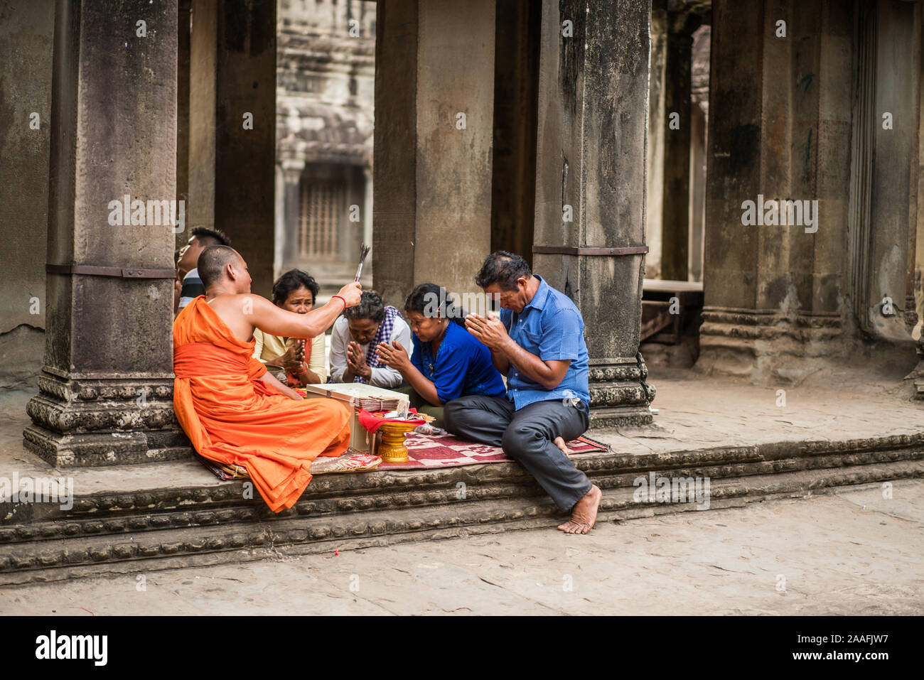 Monk blessing cambodia hi-res stock photography and images - Alamy