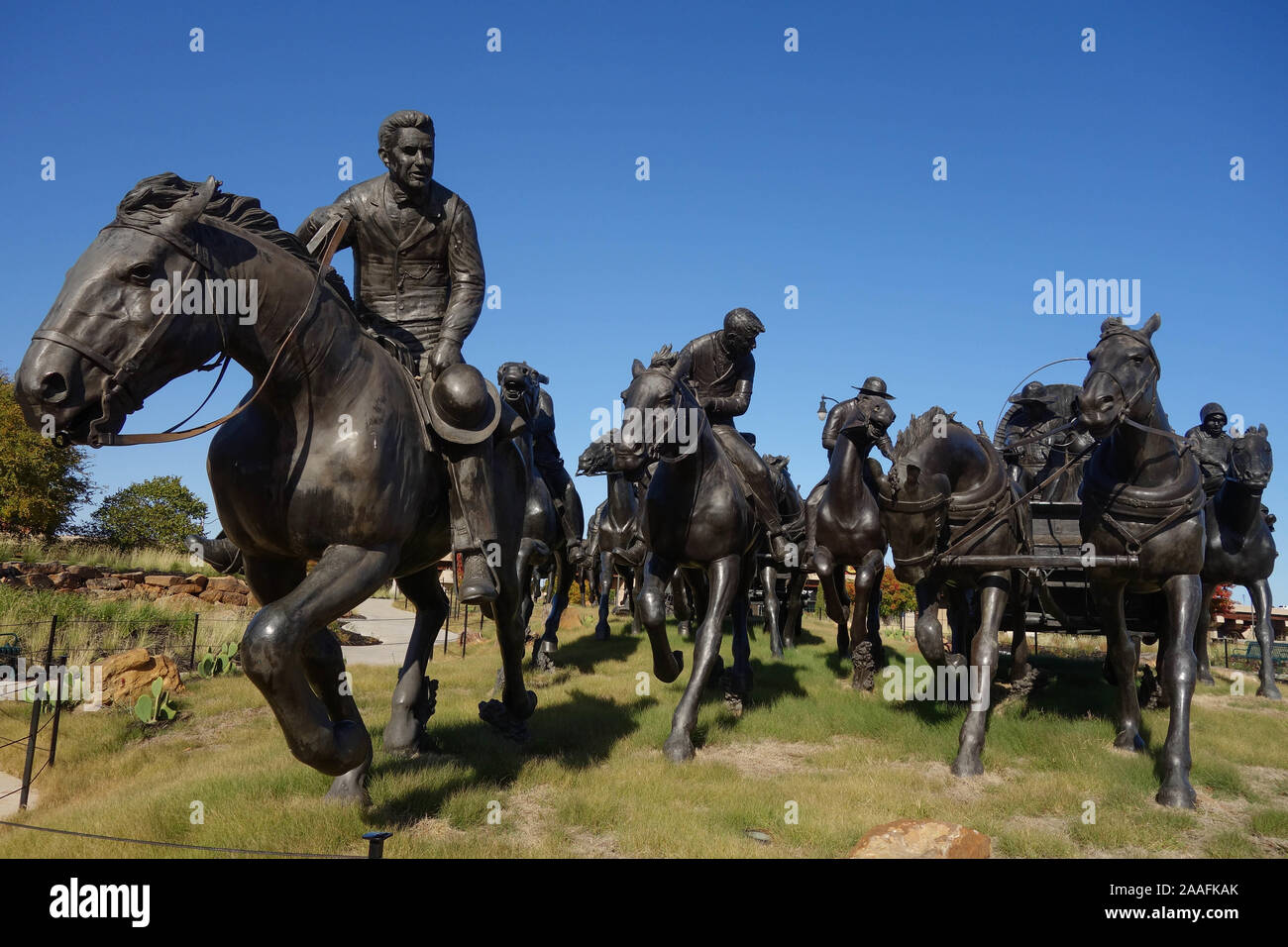Centennial Land Run Monument in Oklahoma City, Oklahoma Stock Photo - Alamy