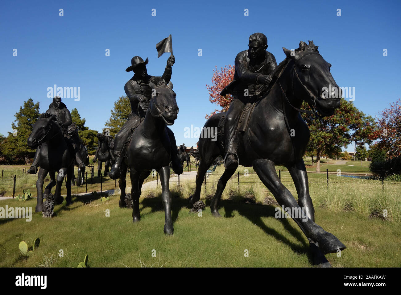 Centennial Land Run Monument in Oklahoma City, Oklahoma Stock Photo - Alamy