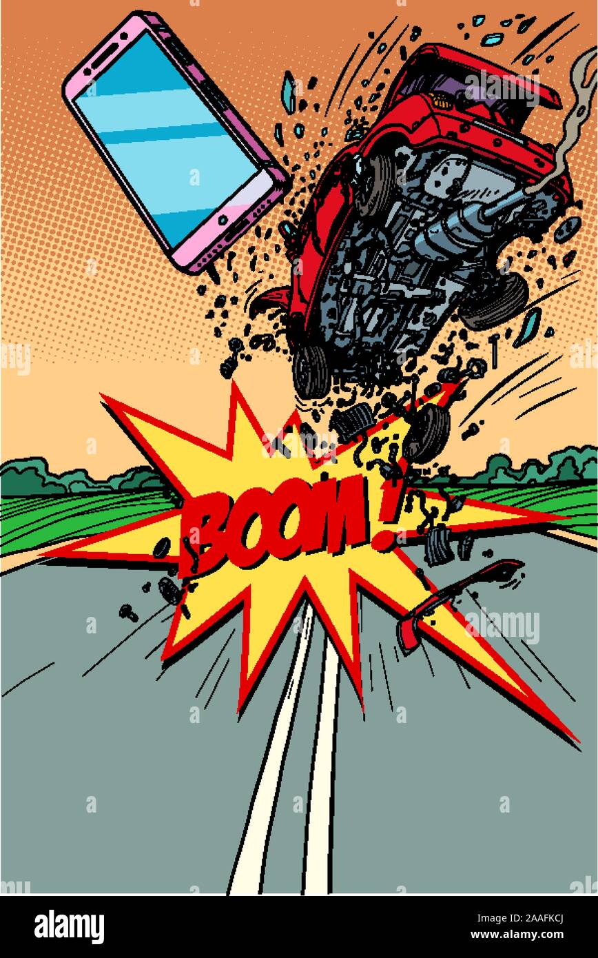 Distracted driver Stock Vector Images - Alamy