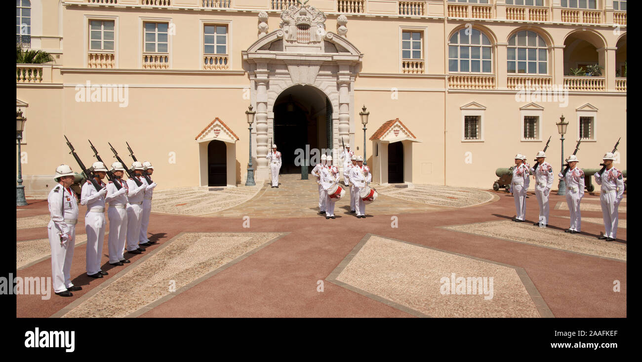 Changing of the Guard Princes Palace Monte Carlo Monaco Stock Photo - Alamy