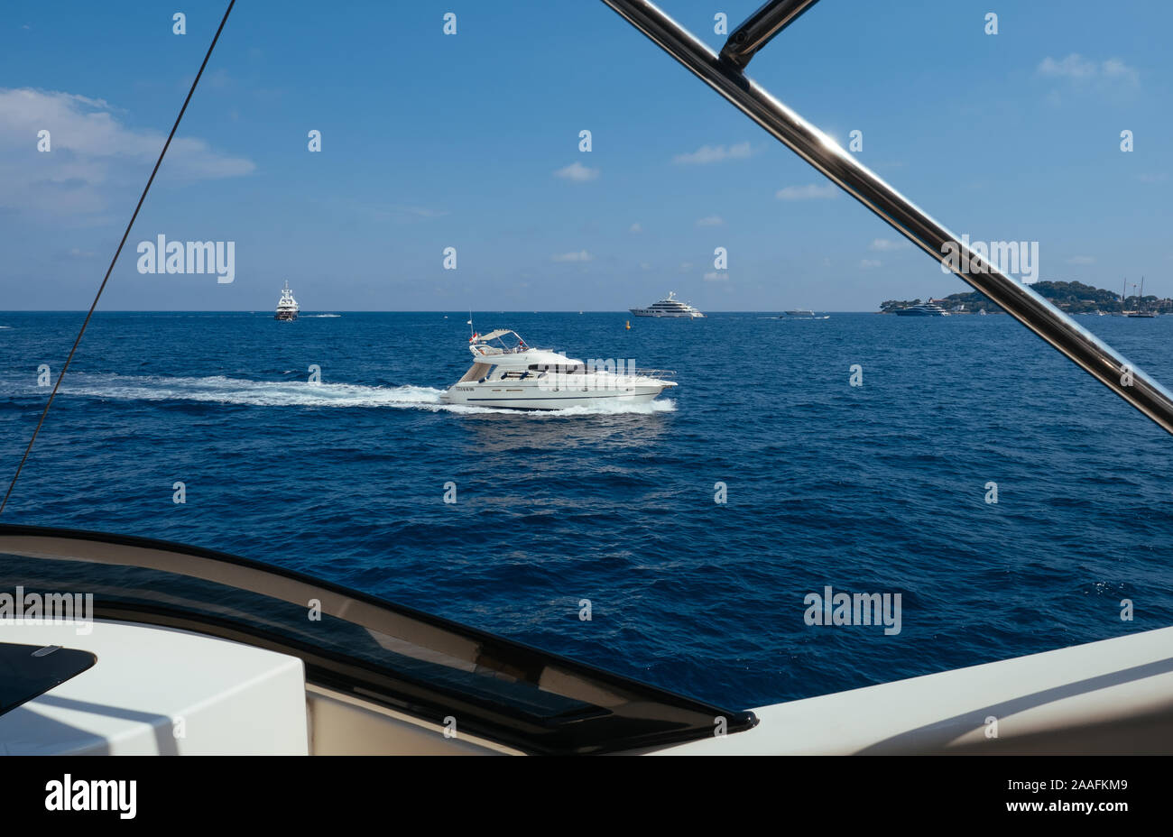Yacht in sunny Monaco city Monte Carlo town Monte Carlo street Stock ...