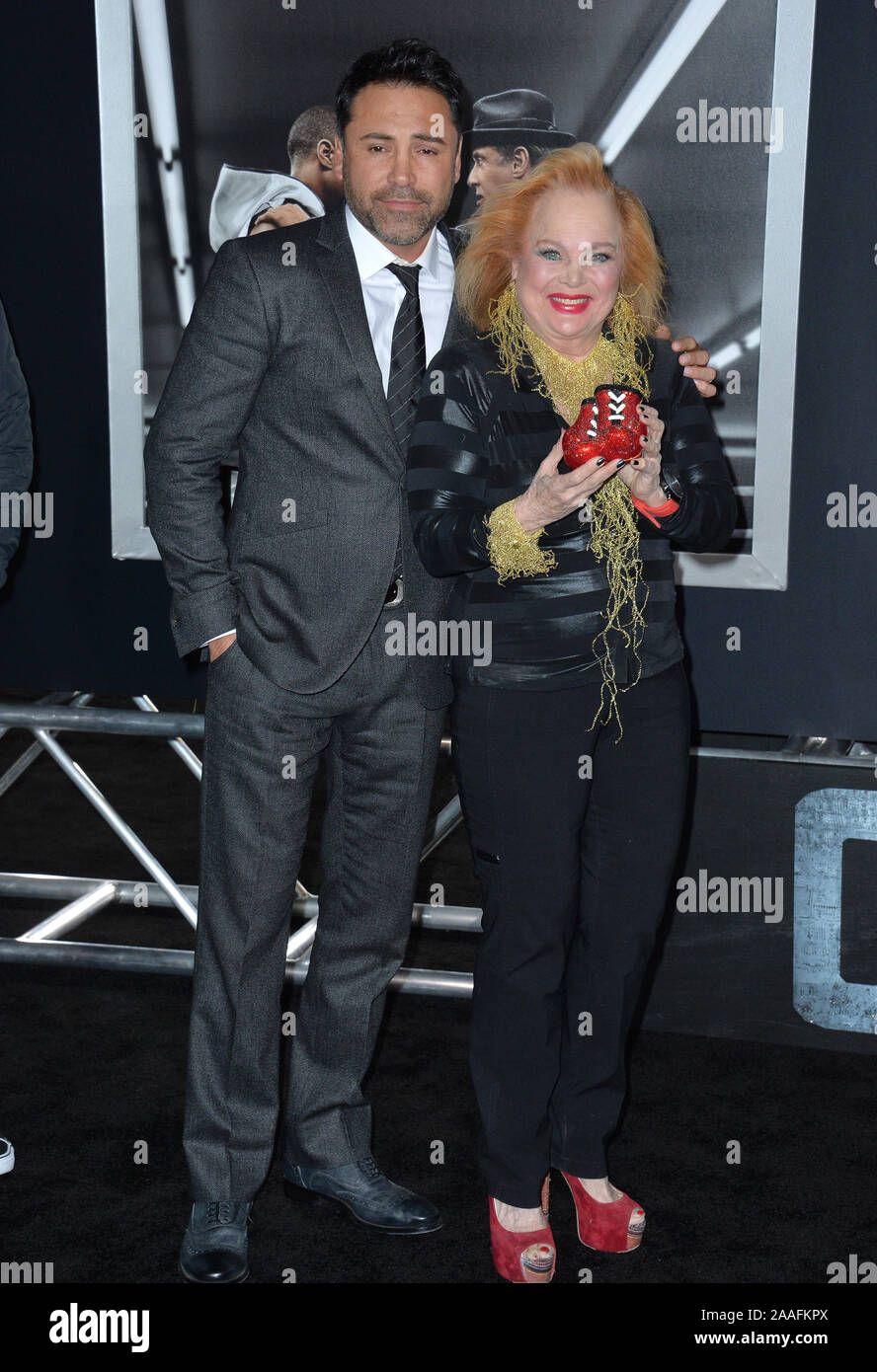 LOS ANGELES, CA - NOVEMBER 19, 2015: Boxer Oscar De La Hoya & singer ...