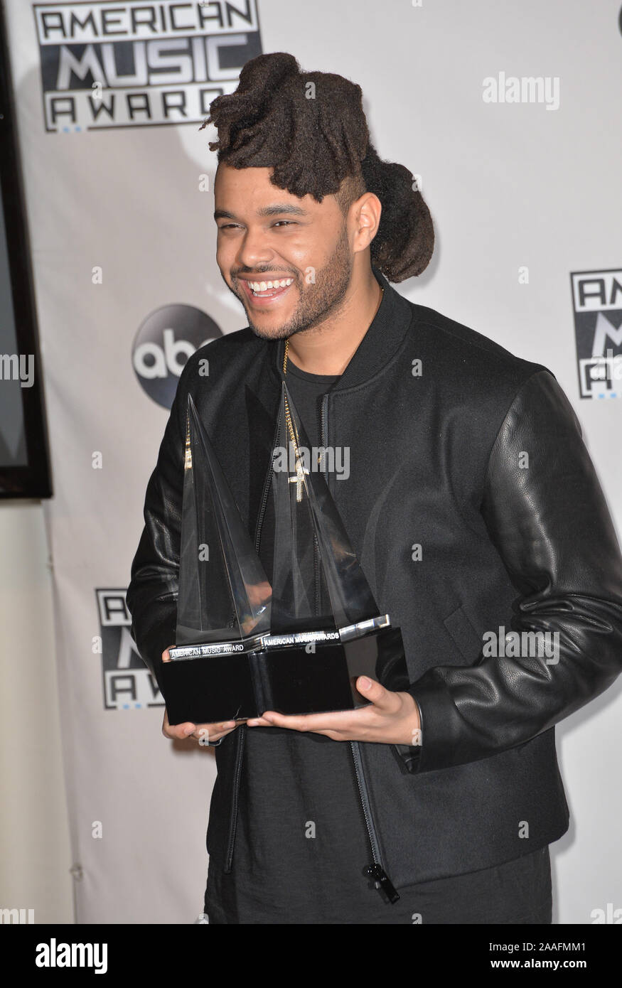LOS ANGELES, CA. November 22, 2015: The Weeknd at the 2015 American ...