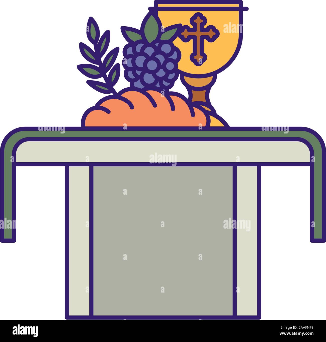 Cup bread and grapes fill vector design Stock Vector Image & Art - Alamy