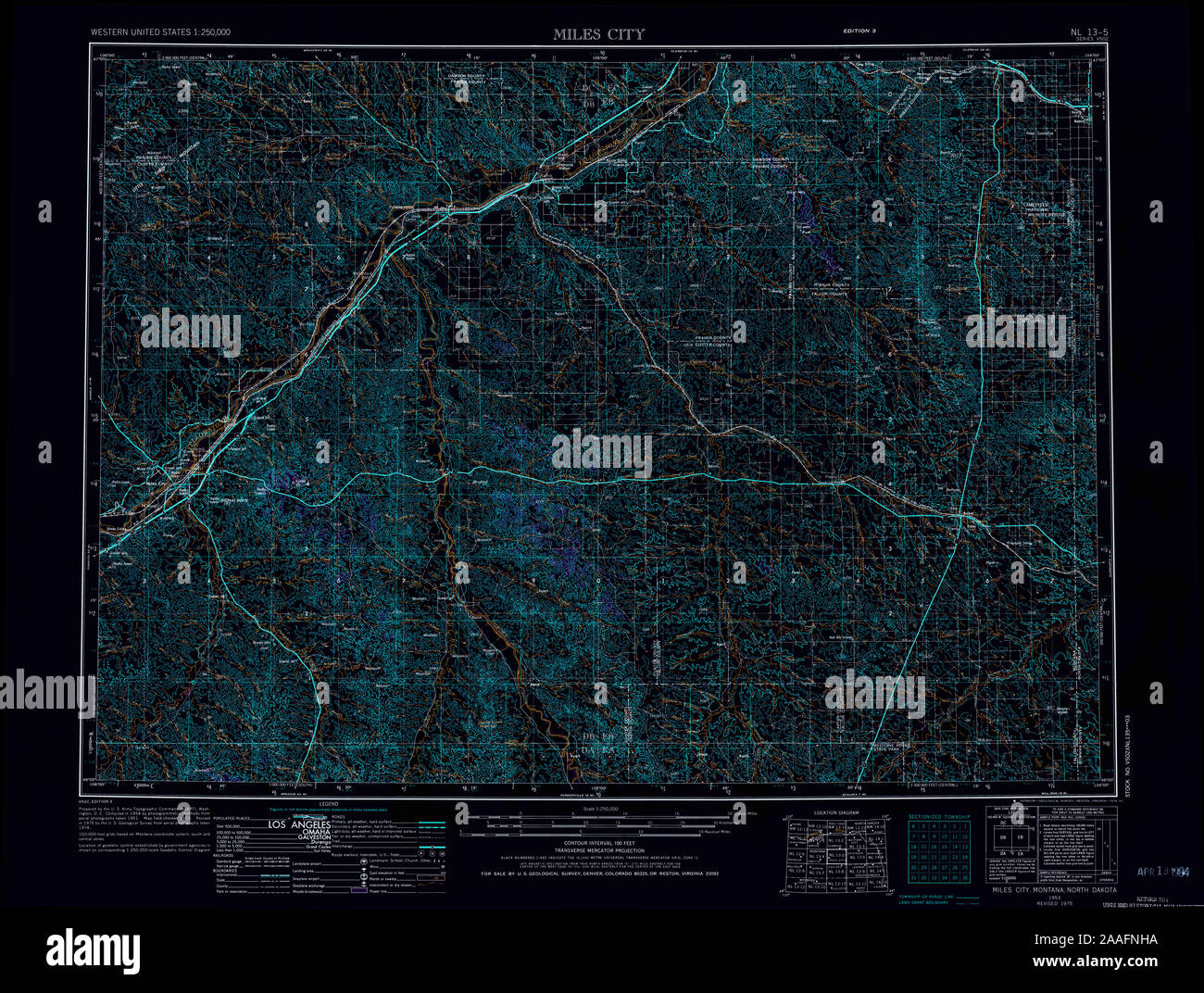 Map of miles city montana hi-res stock photography and images - Alamy