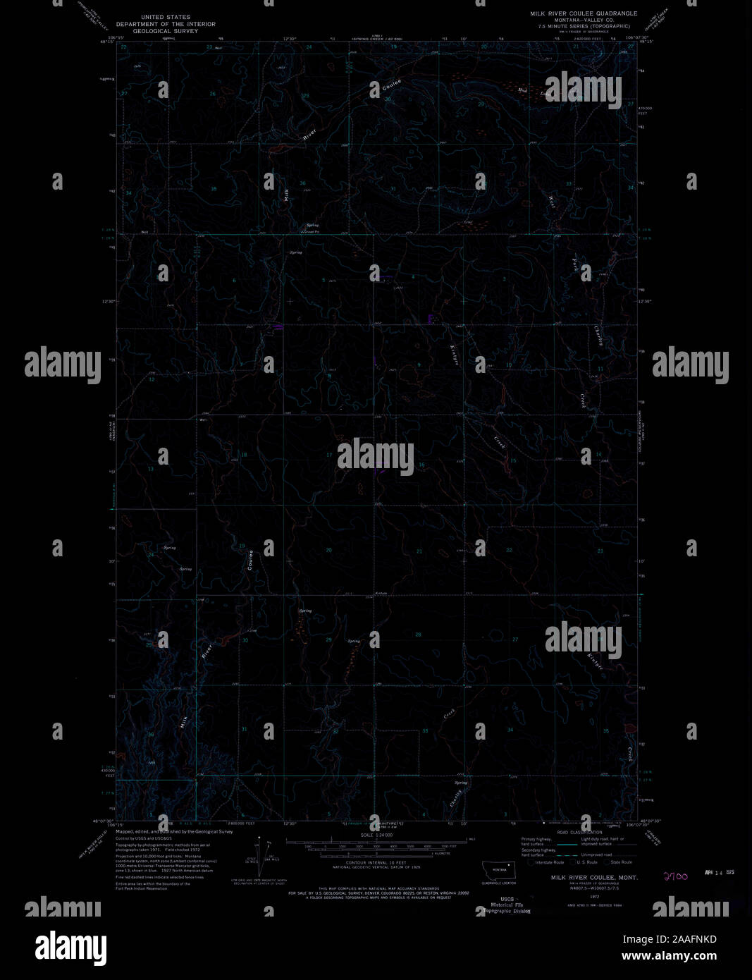 Milk river map hi-res stock photography and images - Alamy