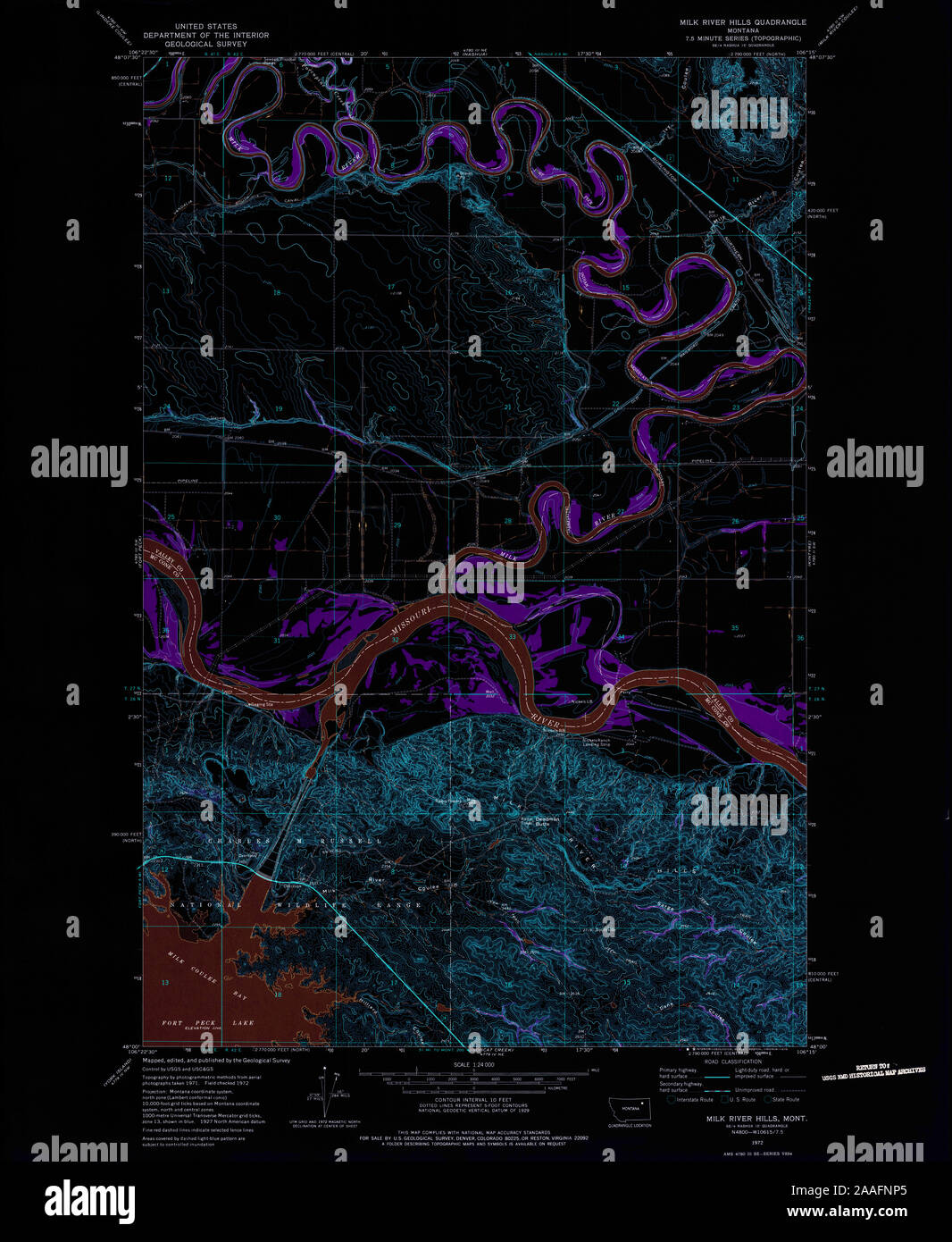 Milk river map hi-res stock photography and images - Alamy