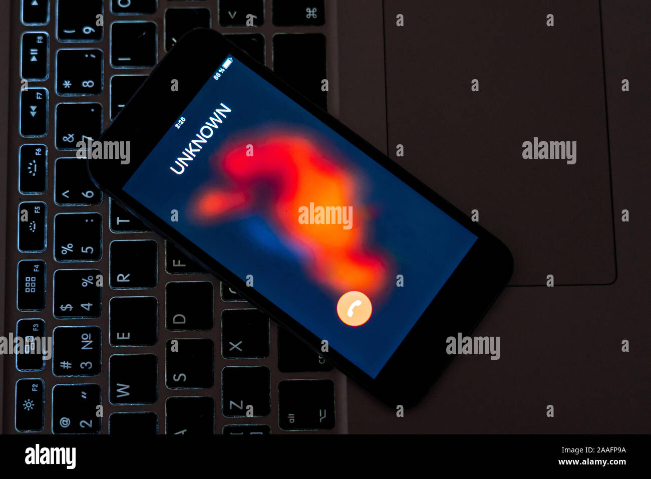 the unknown anonymous person incoming phone call Stock Photo - Alamy