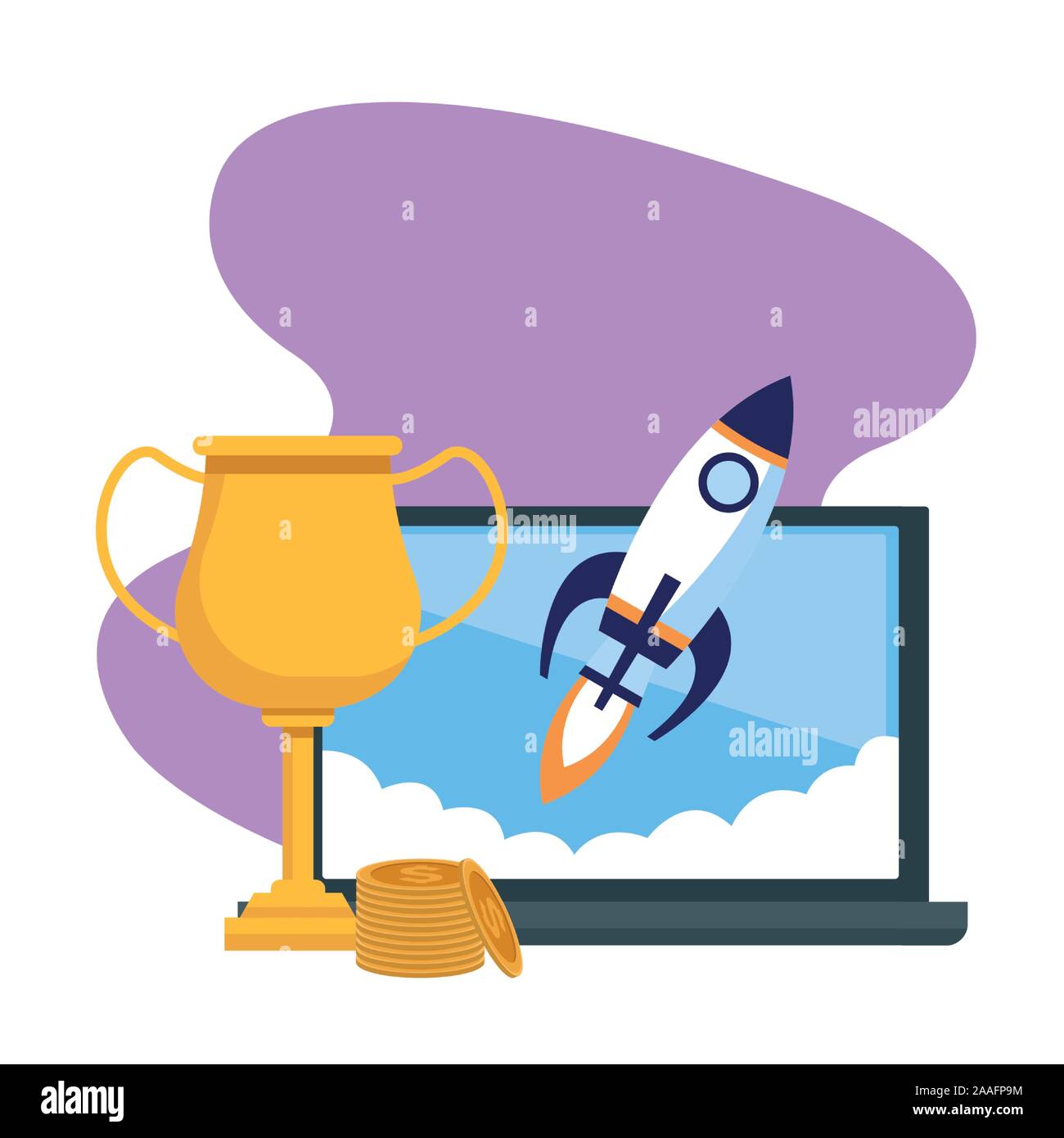 Business laptop trophy Stock Vector Images - Alamy