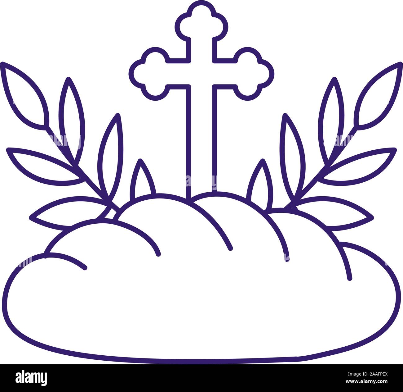 Isolated bread and cross line vector design Stock Vector Image & Art ...