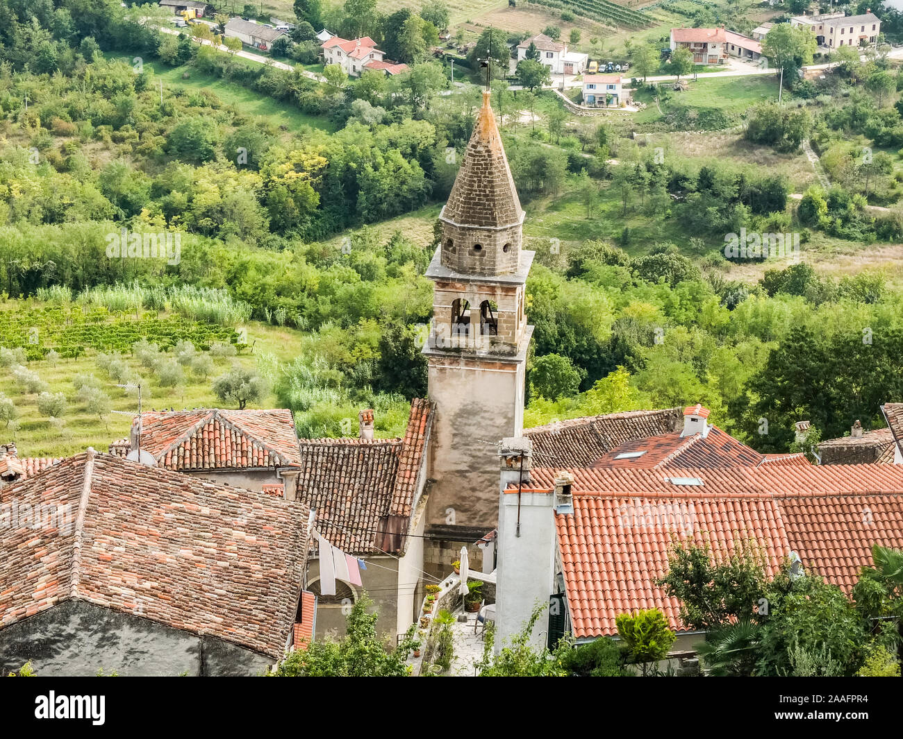 Croatia. Istria. Porec. Bell tower on an old church in Porec Stock ...