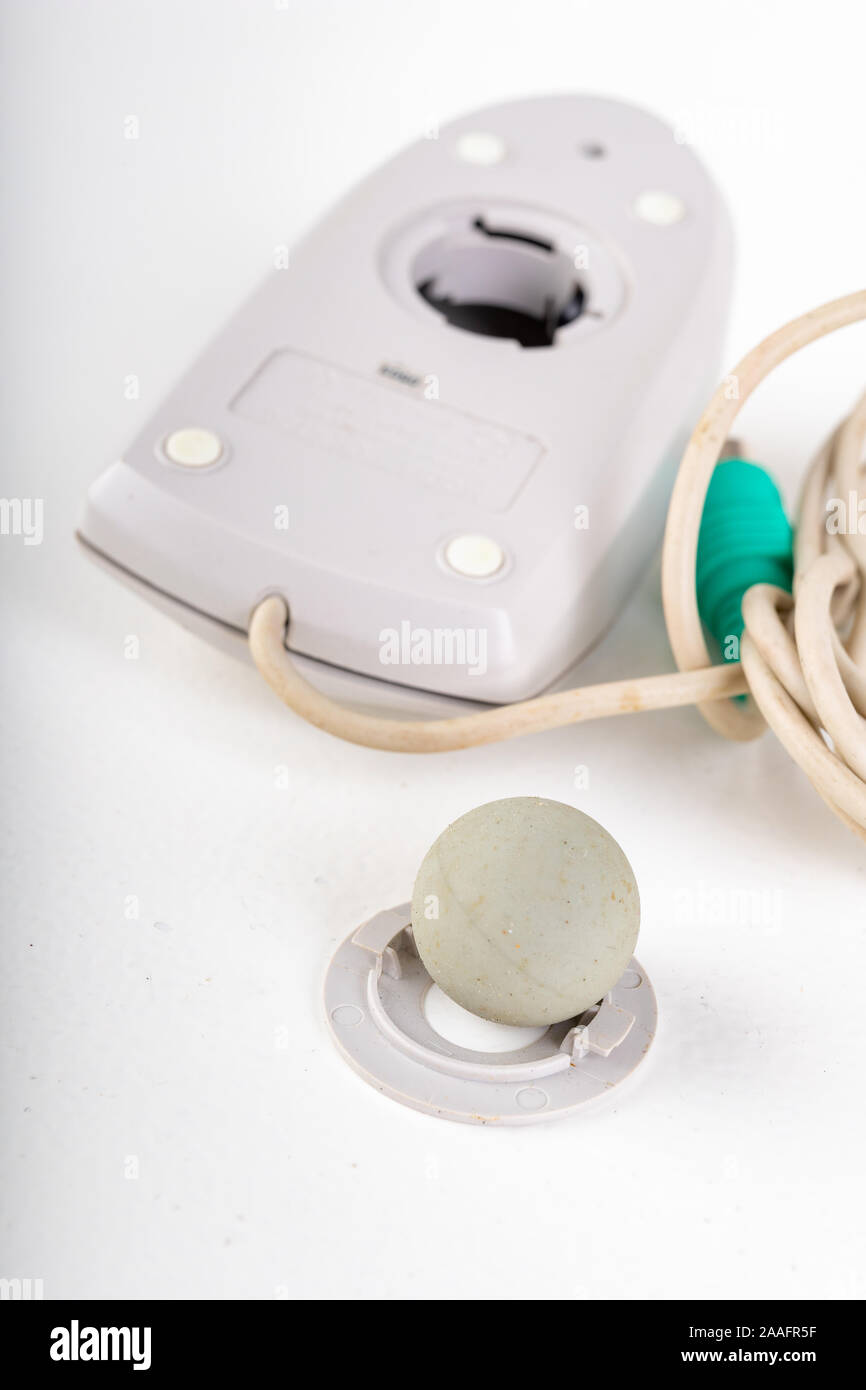 Old PC mouse. Computer control and communication system. Light ...