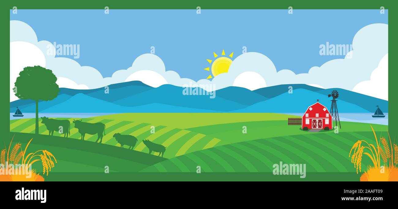 View agricultural landscape Stock Vector Images - Alamy