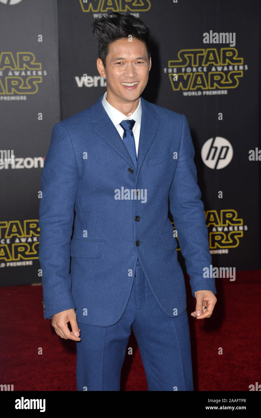 LOS ANGELES, CA - DECEMBER 14, 2015: Actor Harry Shum Jr. at the world ...