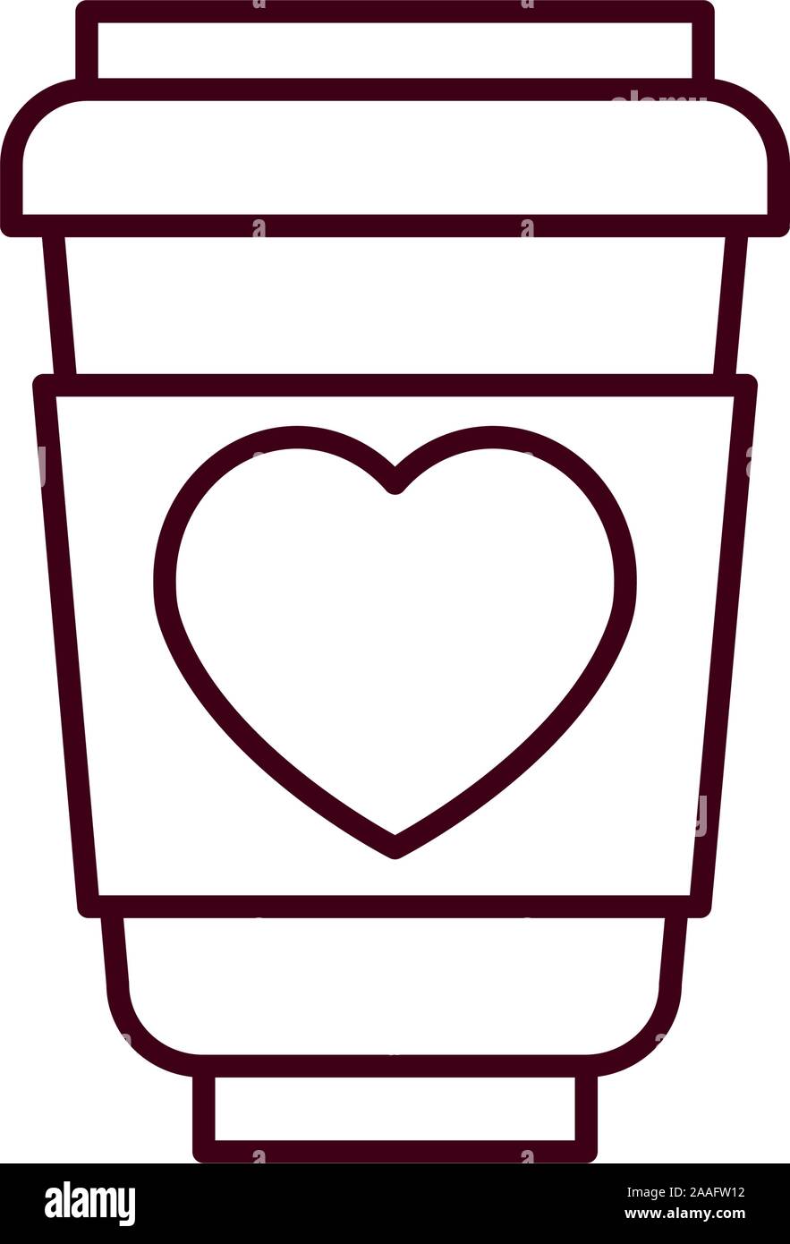 Coffee mug heart line Stock Vector Images - Alamy