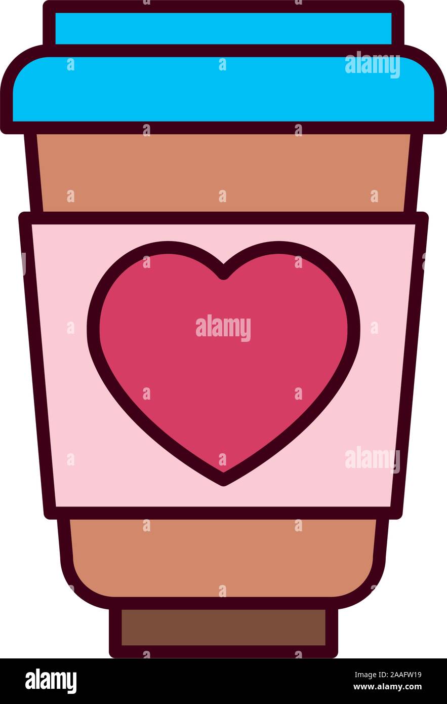 Isolated love coffee fill vector design Stock Vector Image & Art - Alamy
