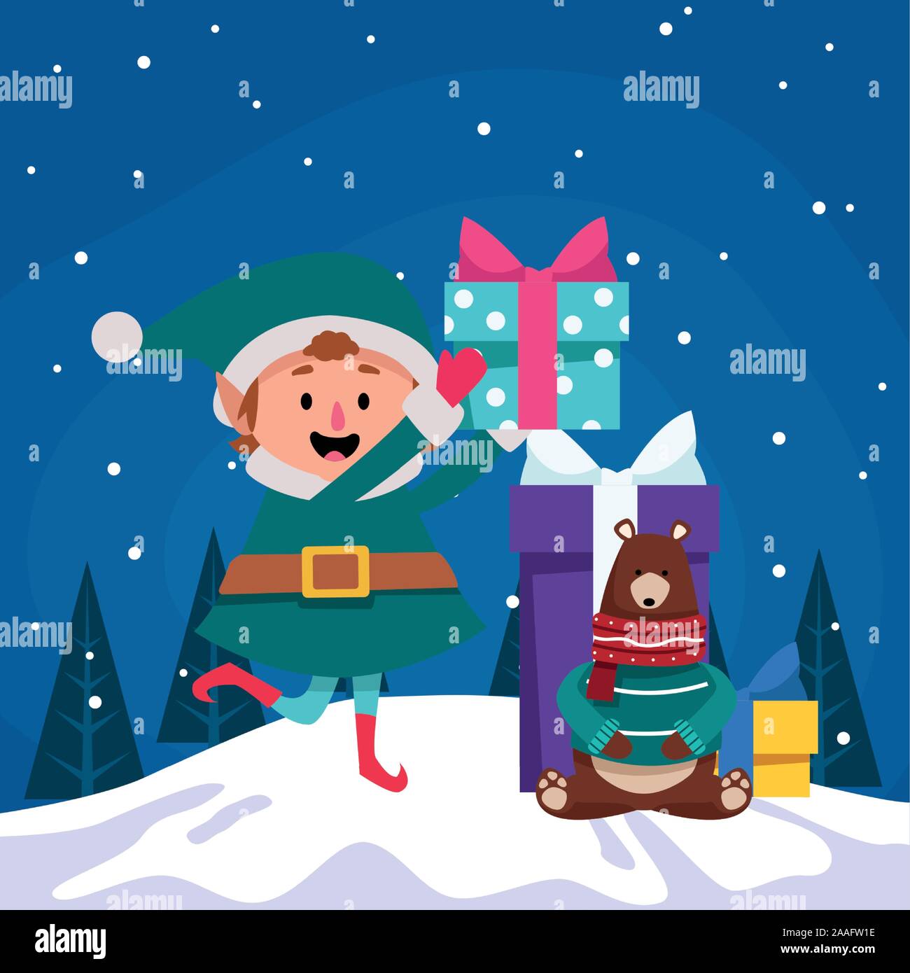 Santas elves cartoon Stock Vector Images - Alamy