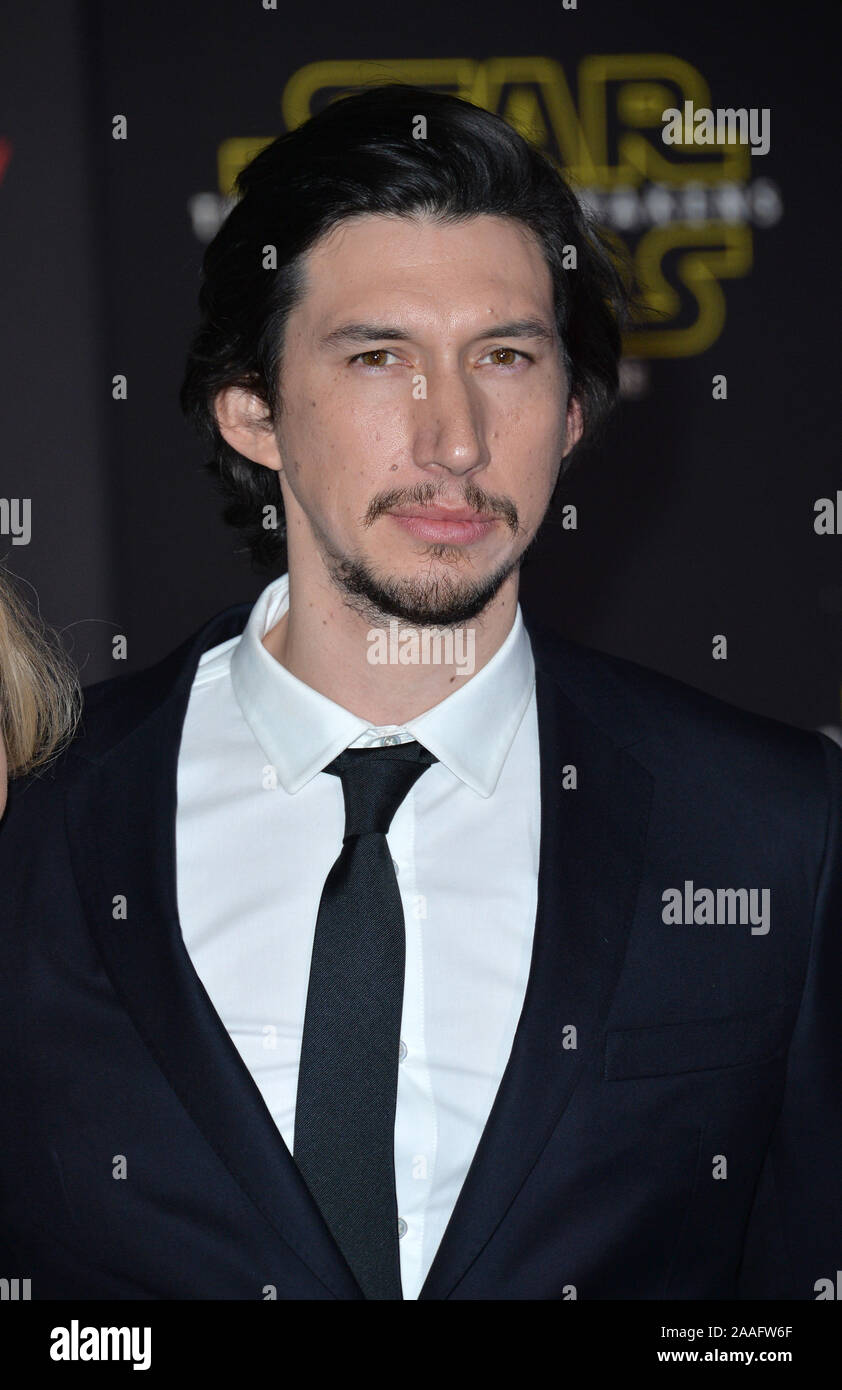 LOS ANGELES, CA - DECEMBER 14, 2015: Actor Adam Driver at the world ...