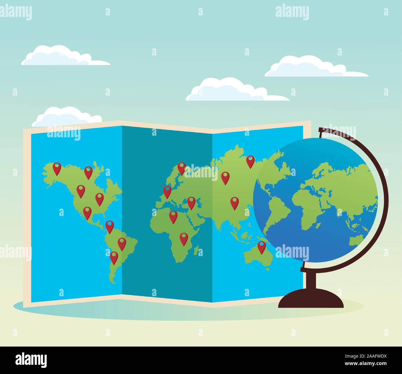 world map and globe icon, colorful design Stock Vector Image & Art - Alamy