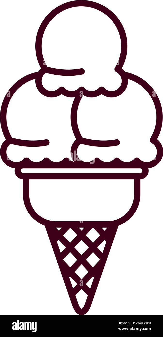Summer and delicious ice cream line design Stock Vector Image & Art - Alamy