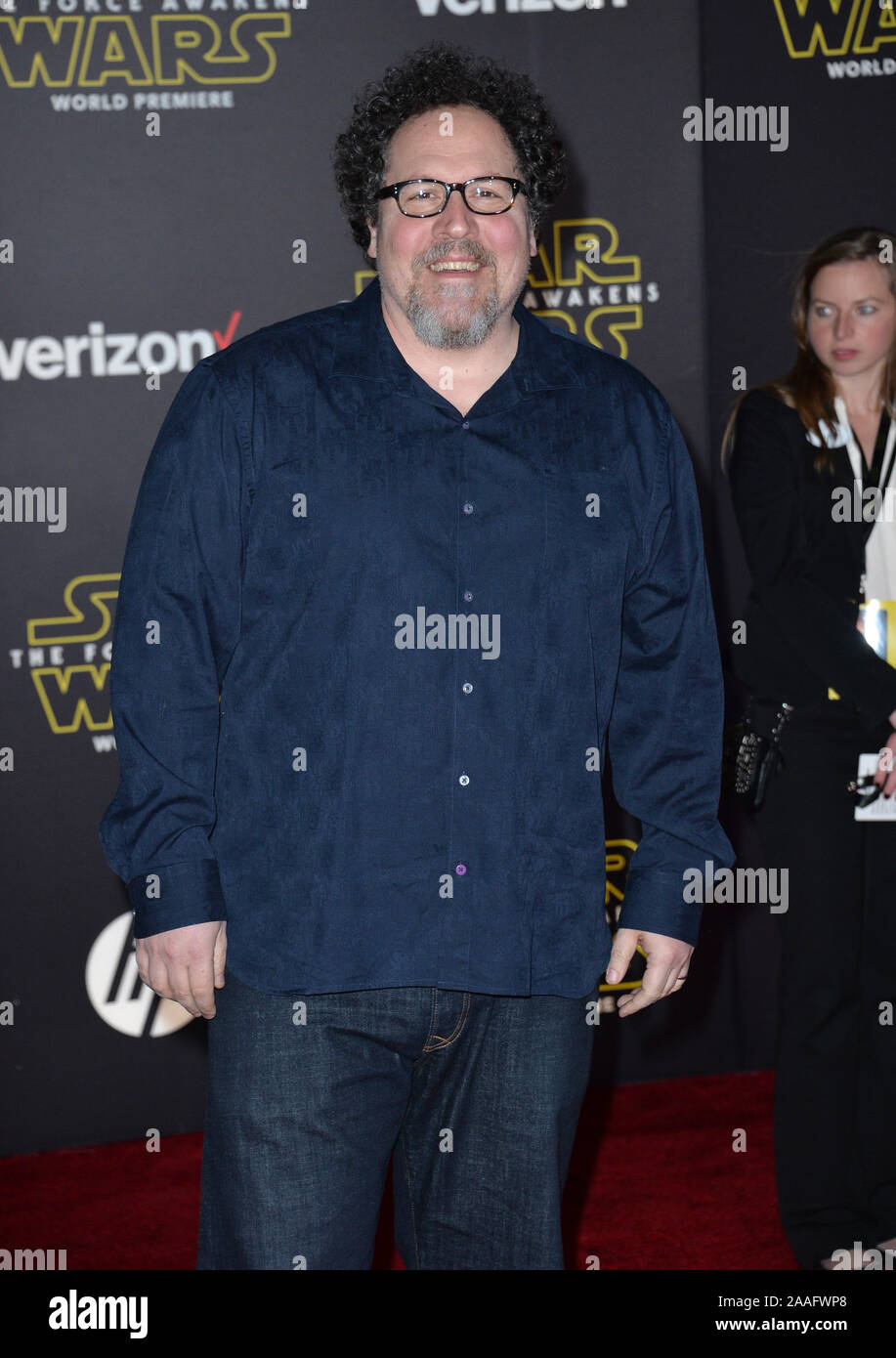 LOS ANGELES, CA - DECEMBER 14, 2015: Jon Favreau at the world premiere ...